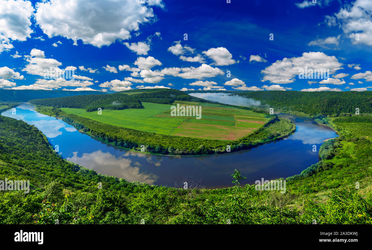 Dnister river landscape Stock Photo - Alamy