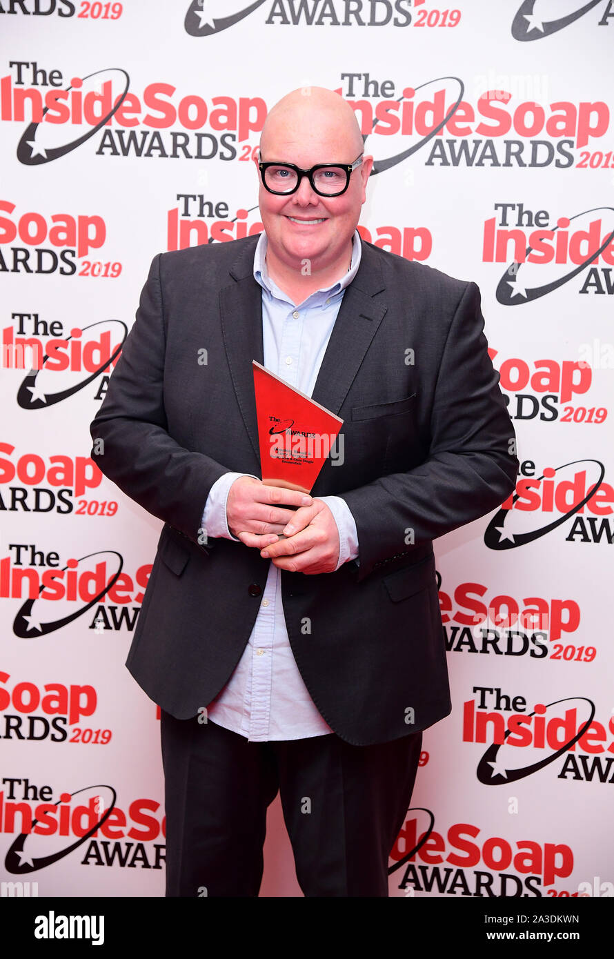Dominic Brunt with his award for Best Partnership the Inside Soap ...