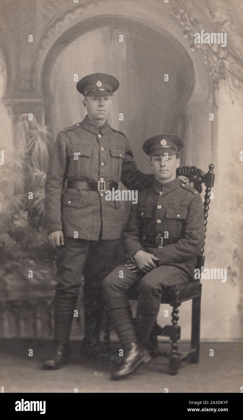 Black & White Photography WW1 Era Army Soldier Standing in Uniform ...