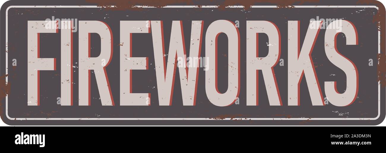 Fireworks Vintage blank metal sign with text Vector EPS 10 Stock Vector ...