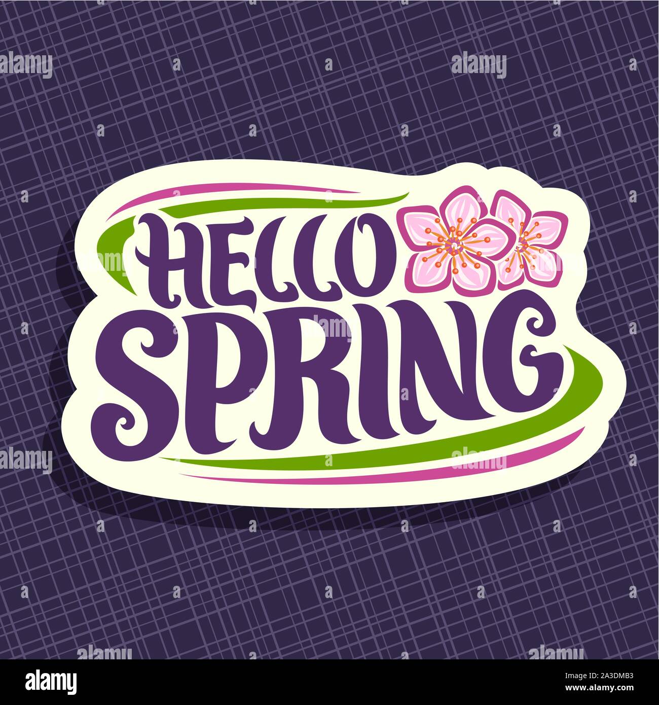 Vector Logo for Spring season, lettering typography for calligraphic ...