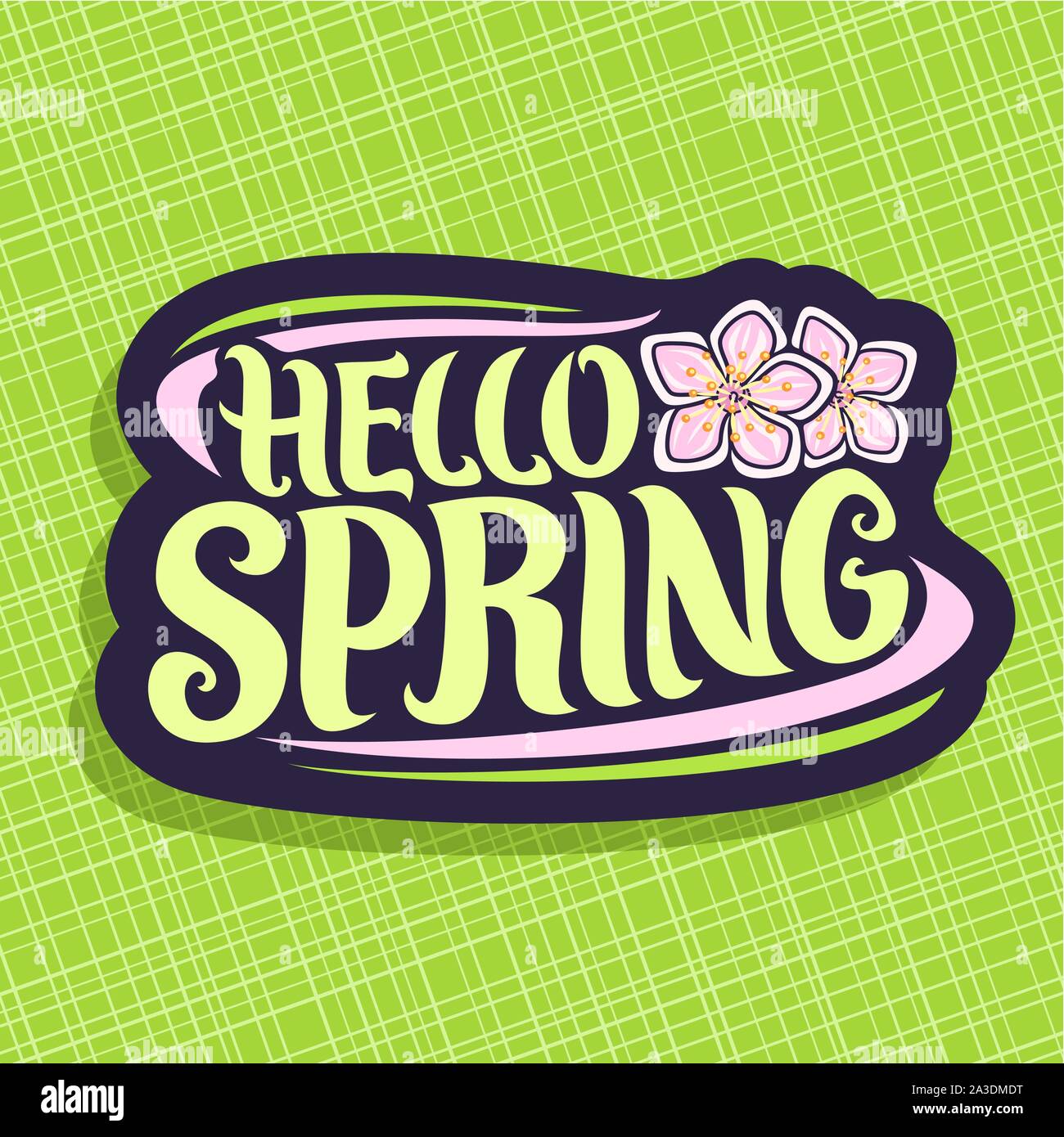 Vector Logo for Spring season, lettering typography for calligraphic ...