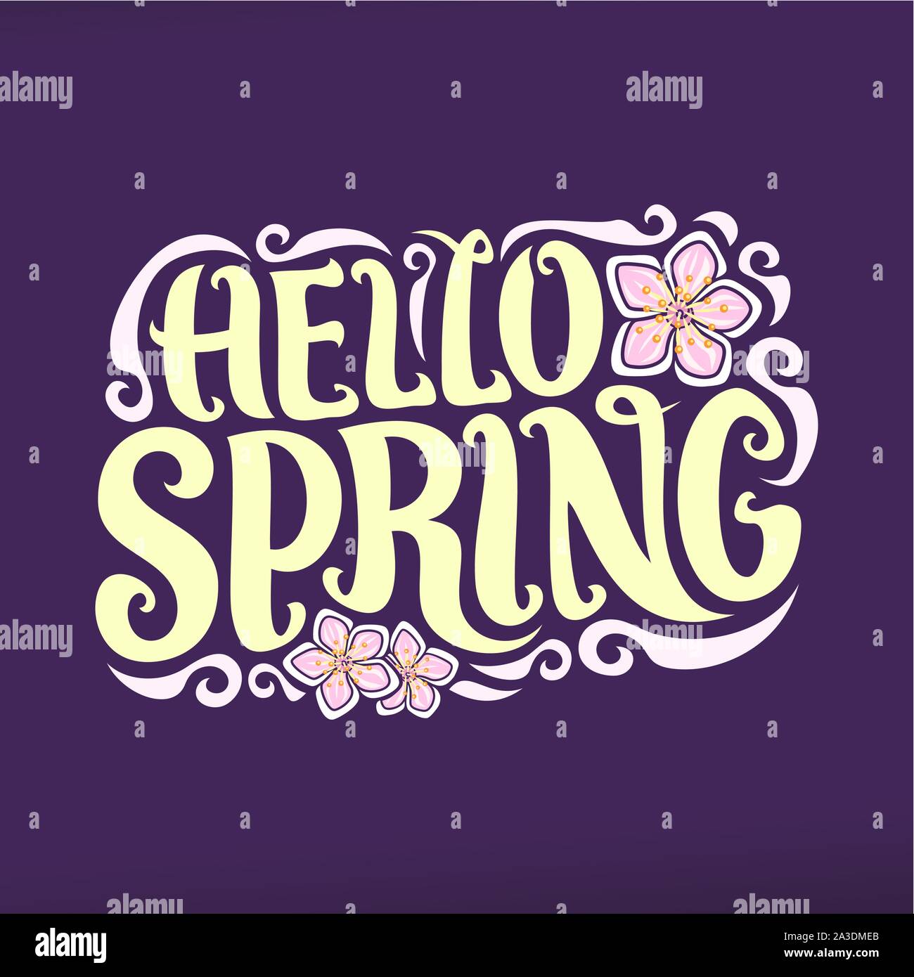Vector poster for Spring season, lettering typography for calligraphic ...