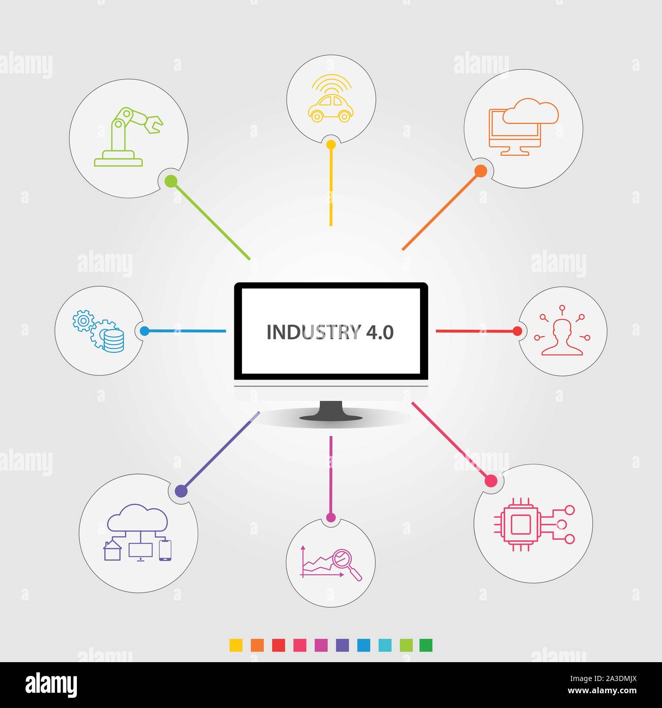 Industry 4.0 Infographics vector design. Timeline concept include ...