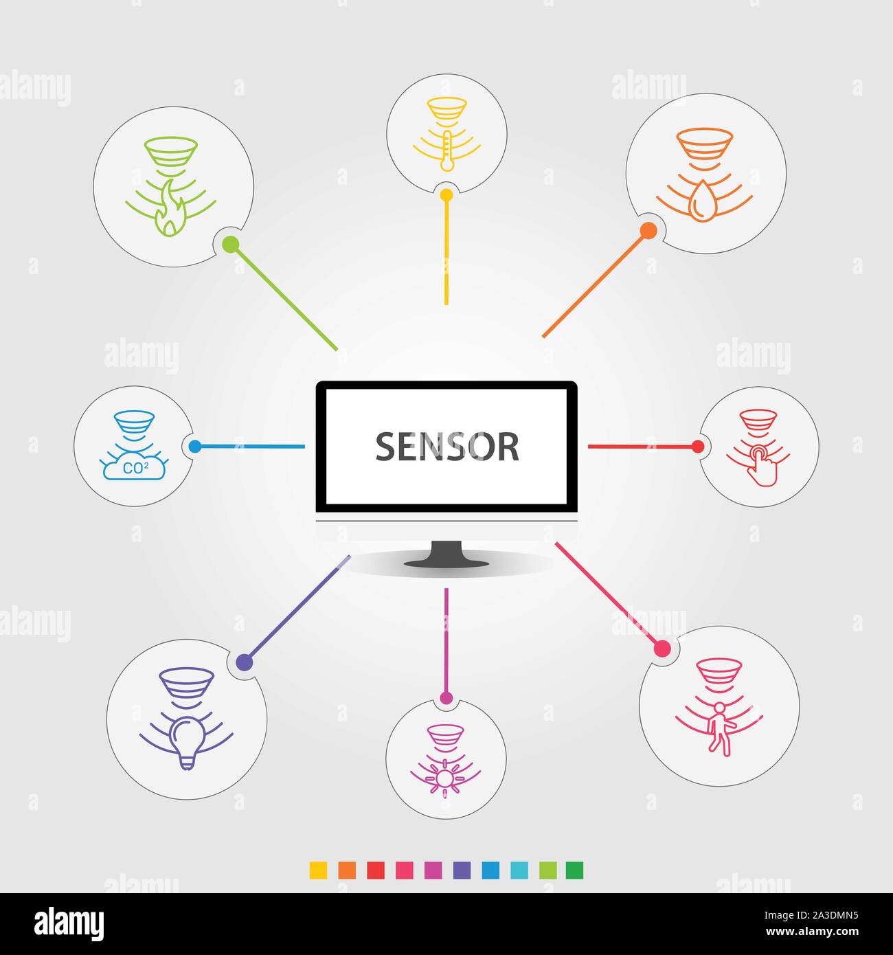 Sensor Infographics vector design. Timeline concept include flame ...