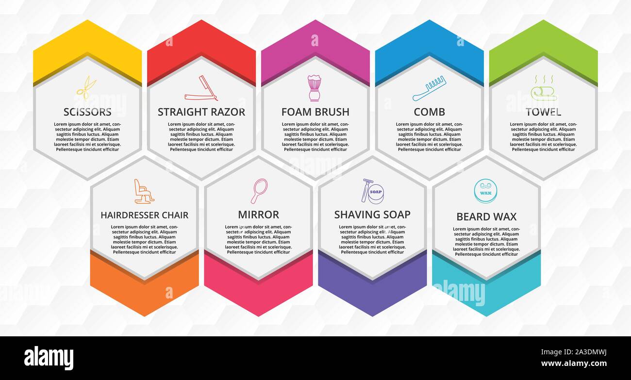 Barber Shop Infographics vector design. Timeline concept include ...