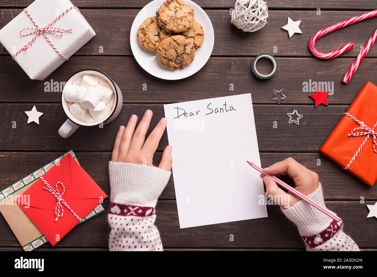 Woman write christmas letter hi-res stock photography and images - Alamy