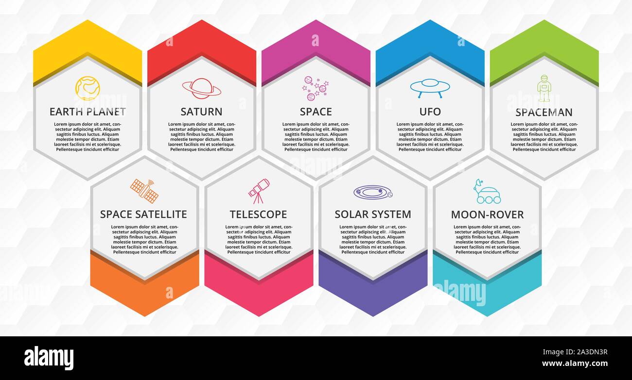 Space Infographics vector design. Timeline concept include earth planet ...