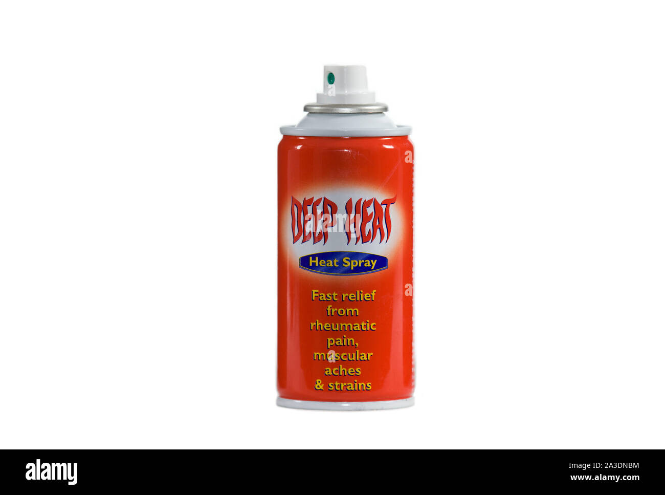Deep Heat spray can on isolated white background Stock Photo - Alamy