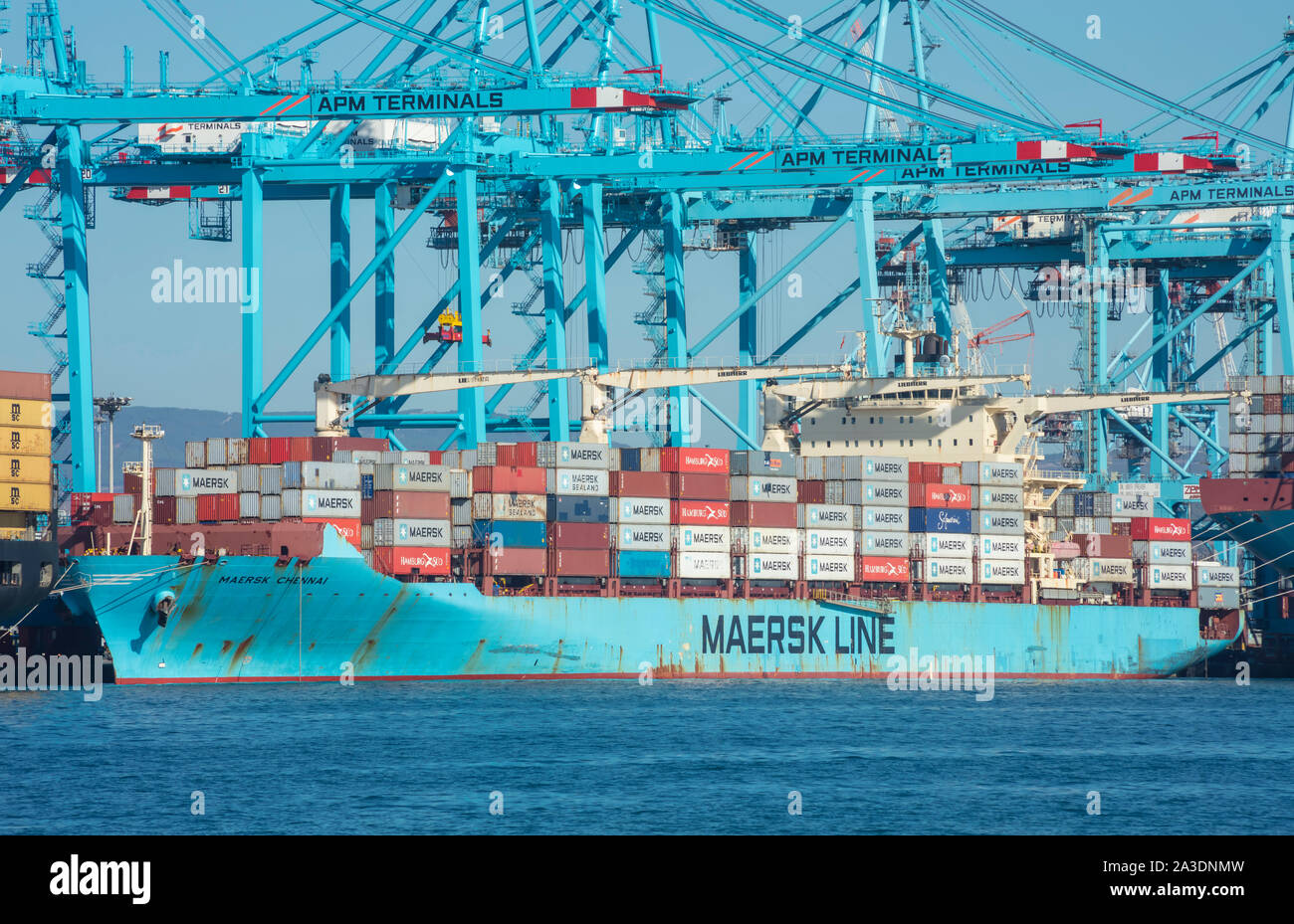 Algeciras port, Spain; October//06/2019; M/v Maersk Chennai Container ...