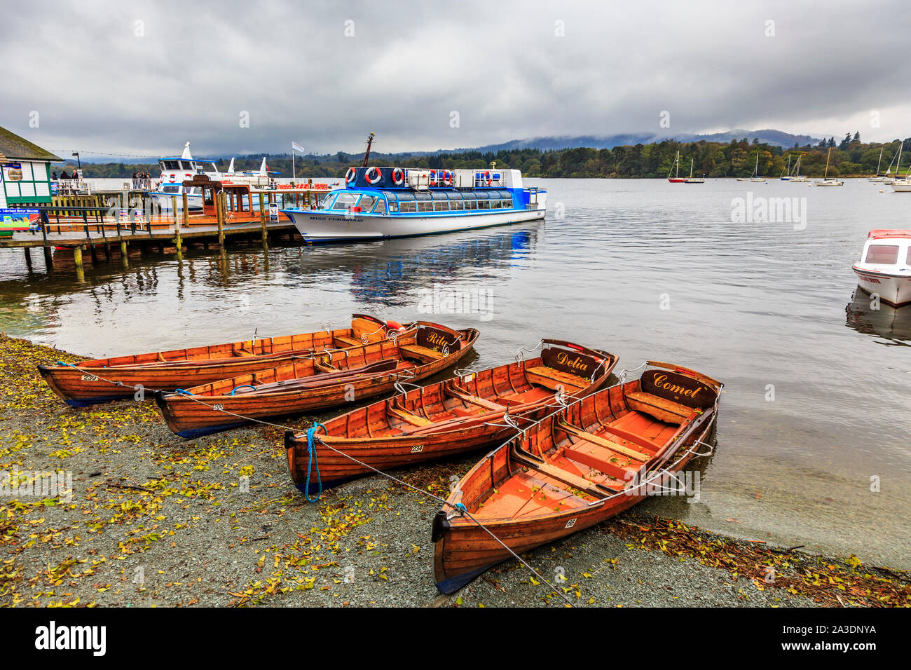 waterhead on lake windermere, lake district national park, cumbria ...