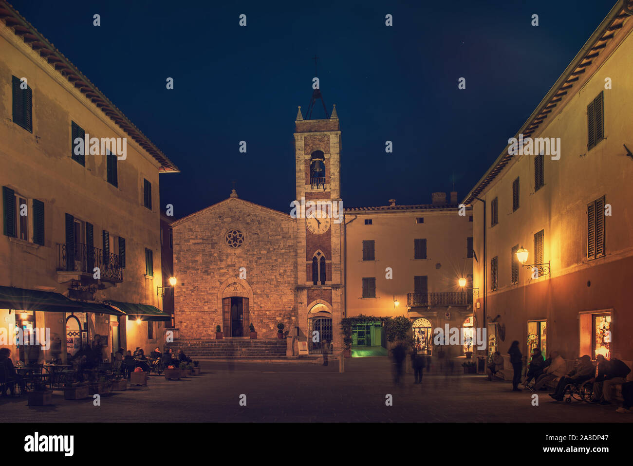 Tuscany town at night Stock Photo - Alamy