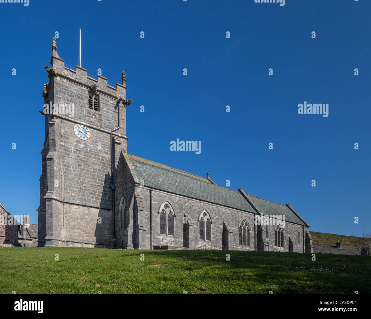 St Edwards parish church, Corfe Castle near Wareham, Dorset, UK Stock ...