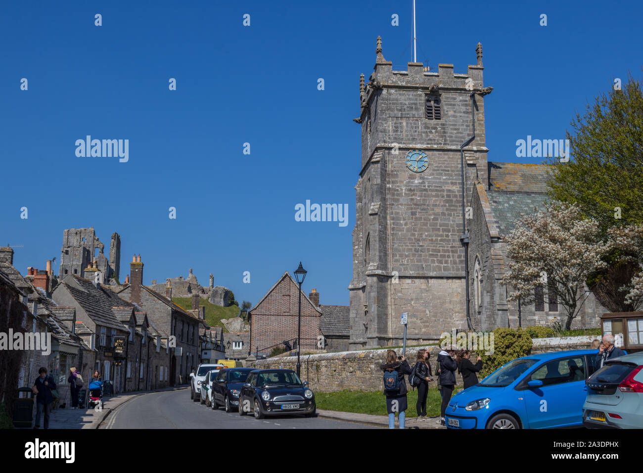 St Edwards parish church, Corfe Castle near Wareham, Dorset, UK Stock ...