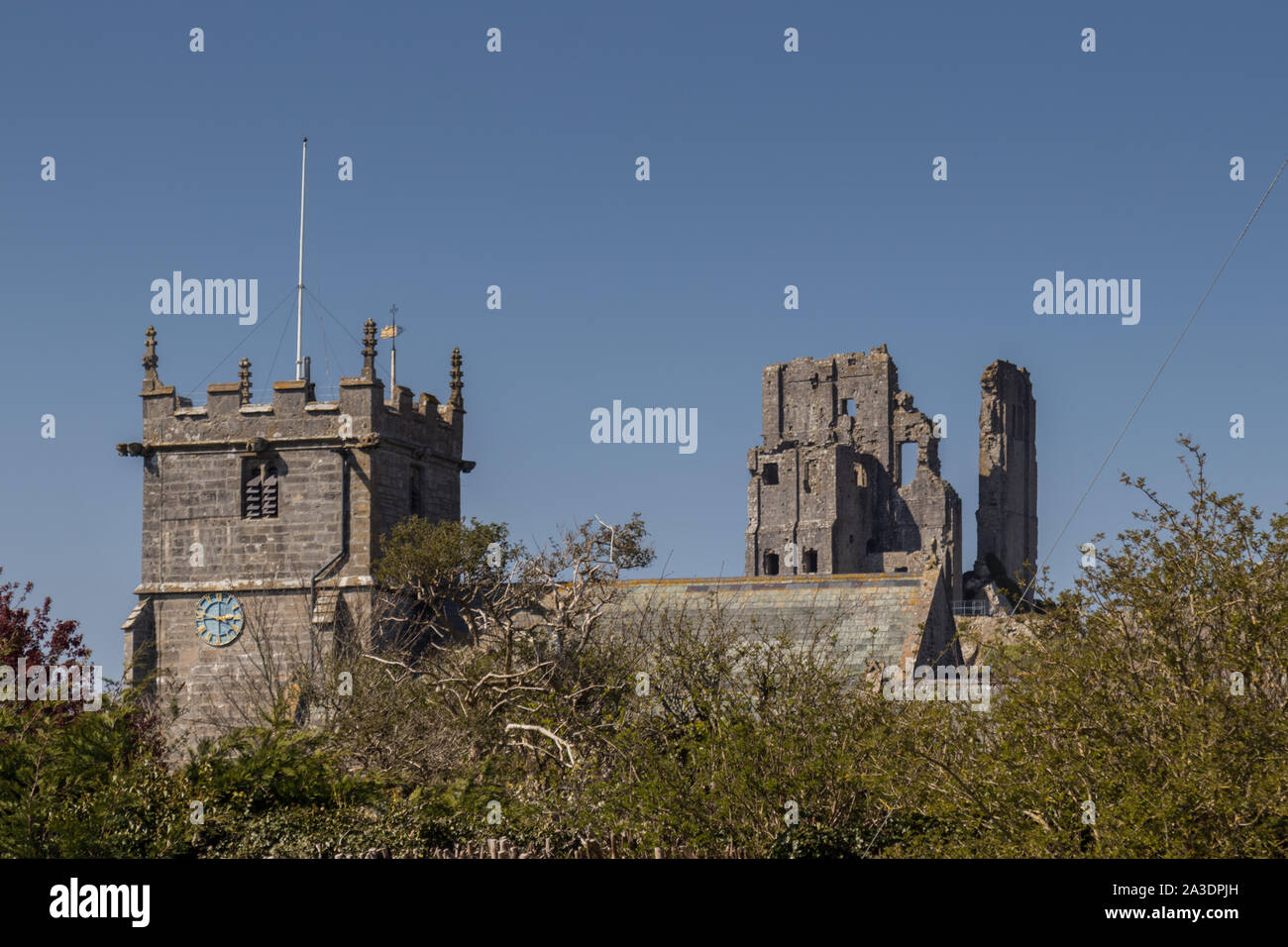 St Edwards parish church, Corfe Castle near Wareham, Dorset, UK Stock ...