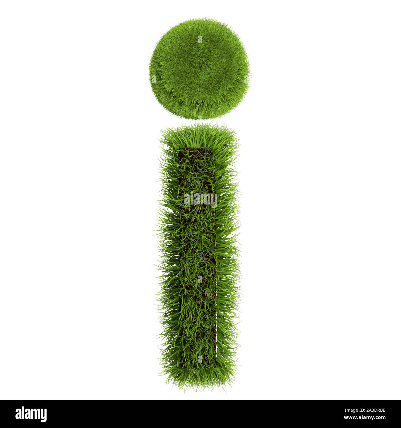 Green Grass Letter I isolated On White Background. Font For Your Design ...