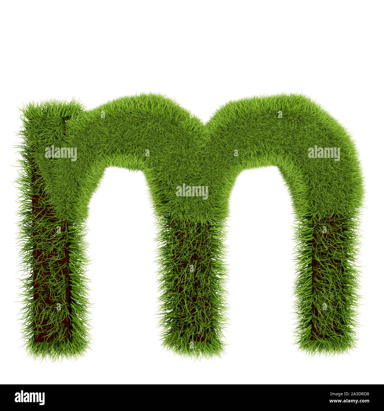 Green Grass Letter M isolated On White Background. Font For Your Design ...