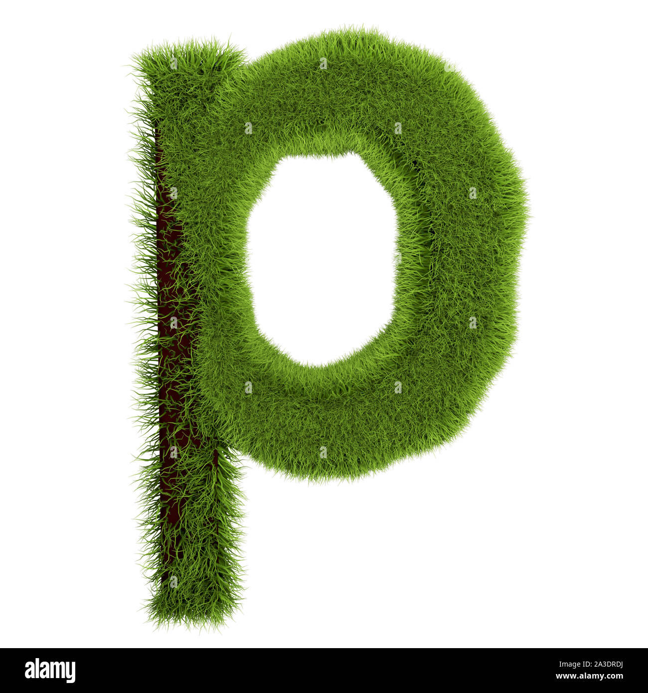 Green Grass Letter P isolated On White Background. Font For Your Design ...