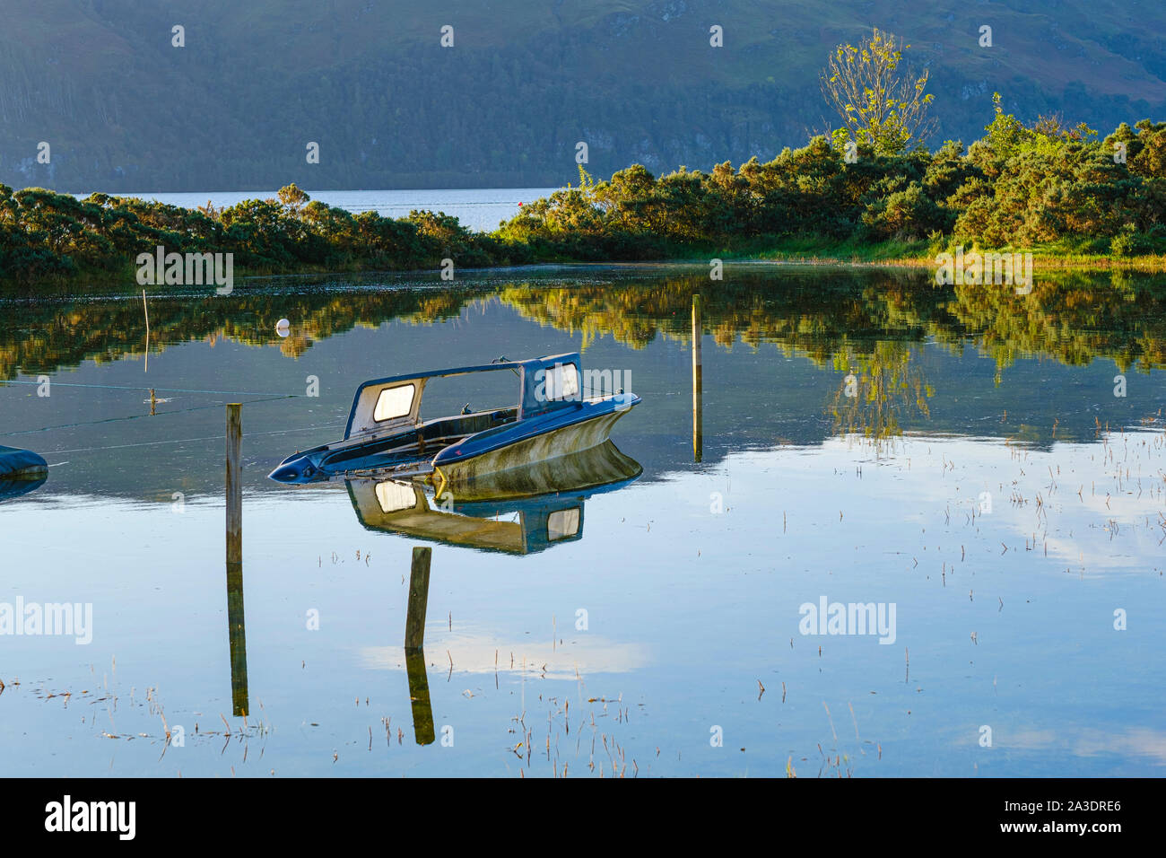 Lochcarron village on the shores of Loch Carron, Strathcarron, Wester ...