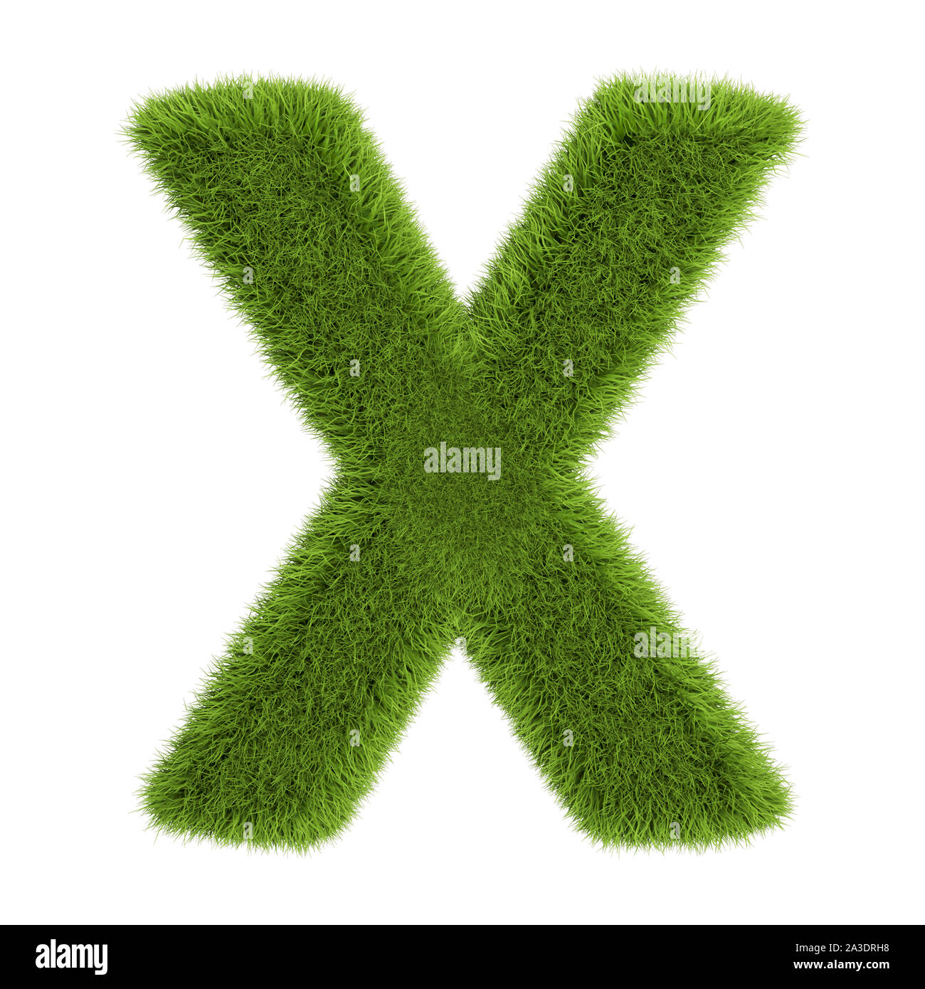 Green Grass Letter X isolated On White Background. Font For Your Design ...