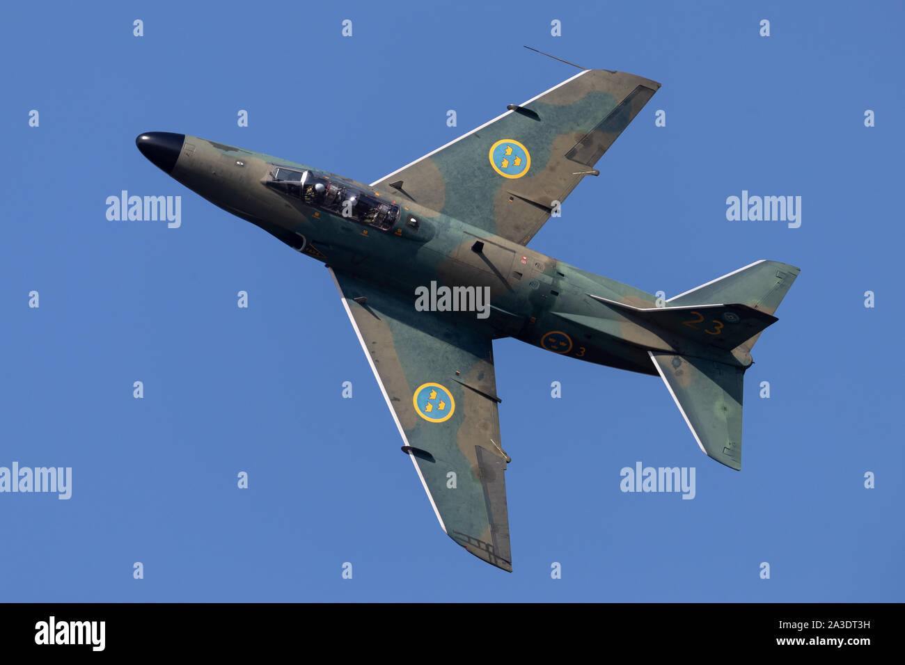 Top view of a Saab J32 Lansen vintage jet fighter Stock Photo - Alamy