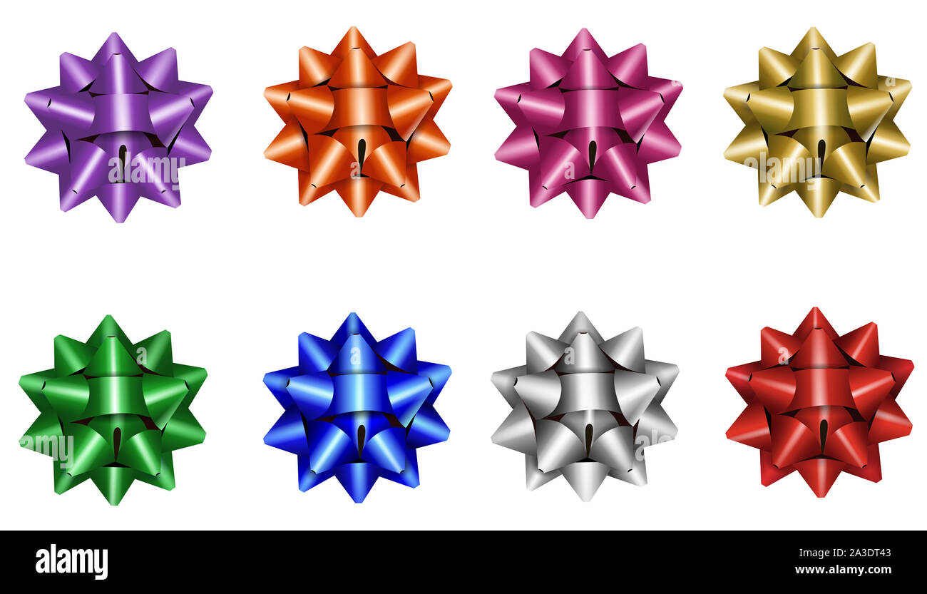 colorful ribbons for christmas and birthday decorations Stock Photo - Alamy