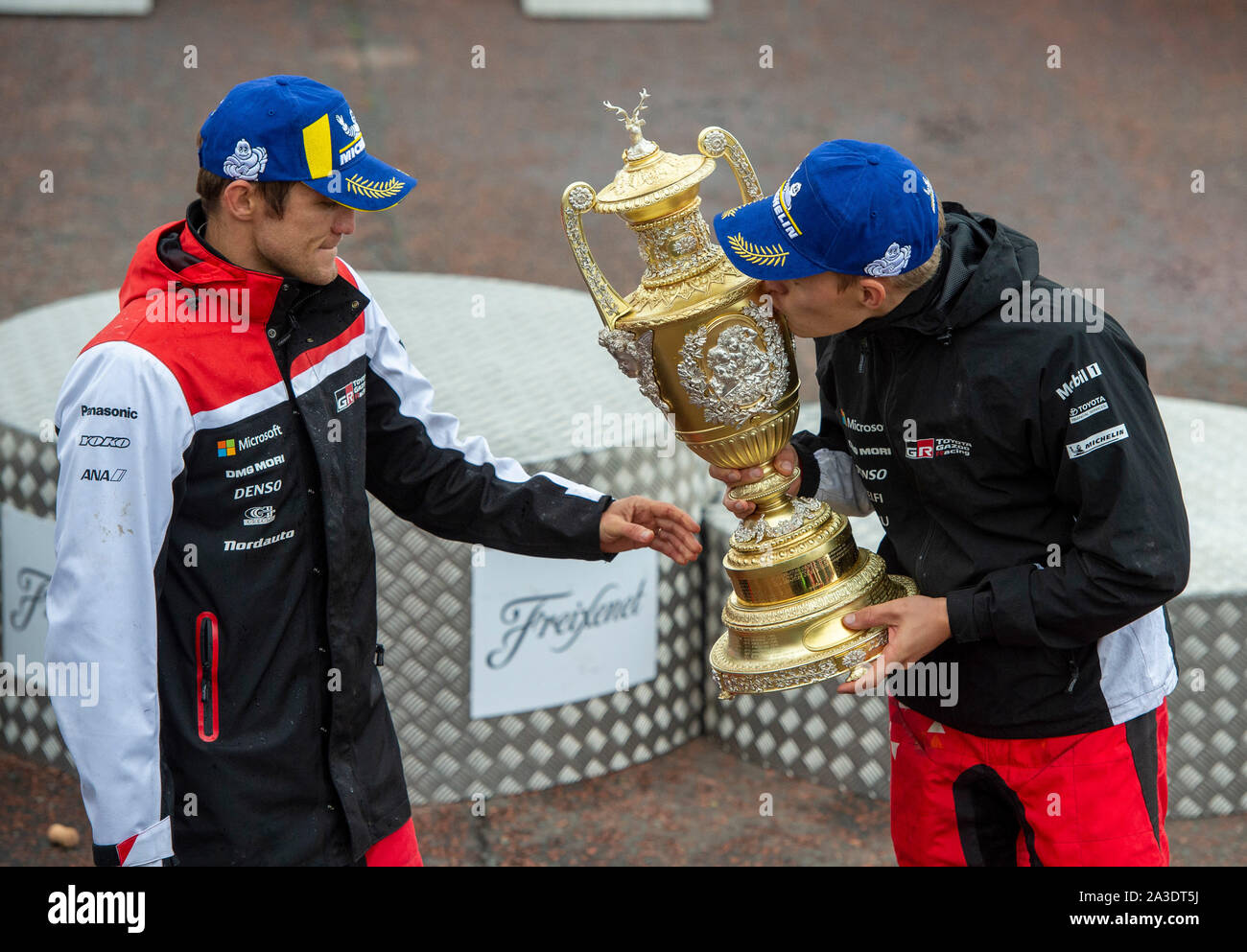 6th October 2019, Wales ; Wales Rally GB 2019 Podium: Winners Ott TANAK ...