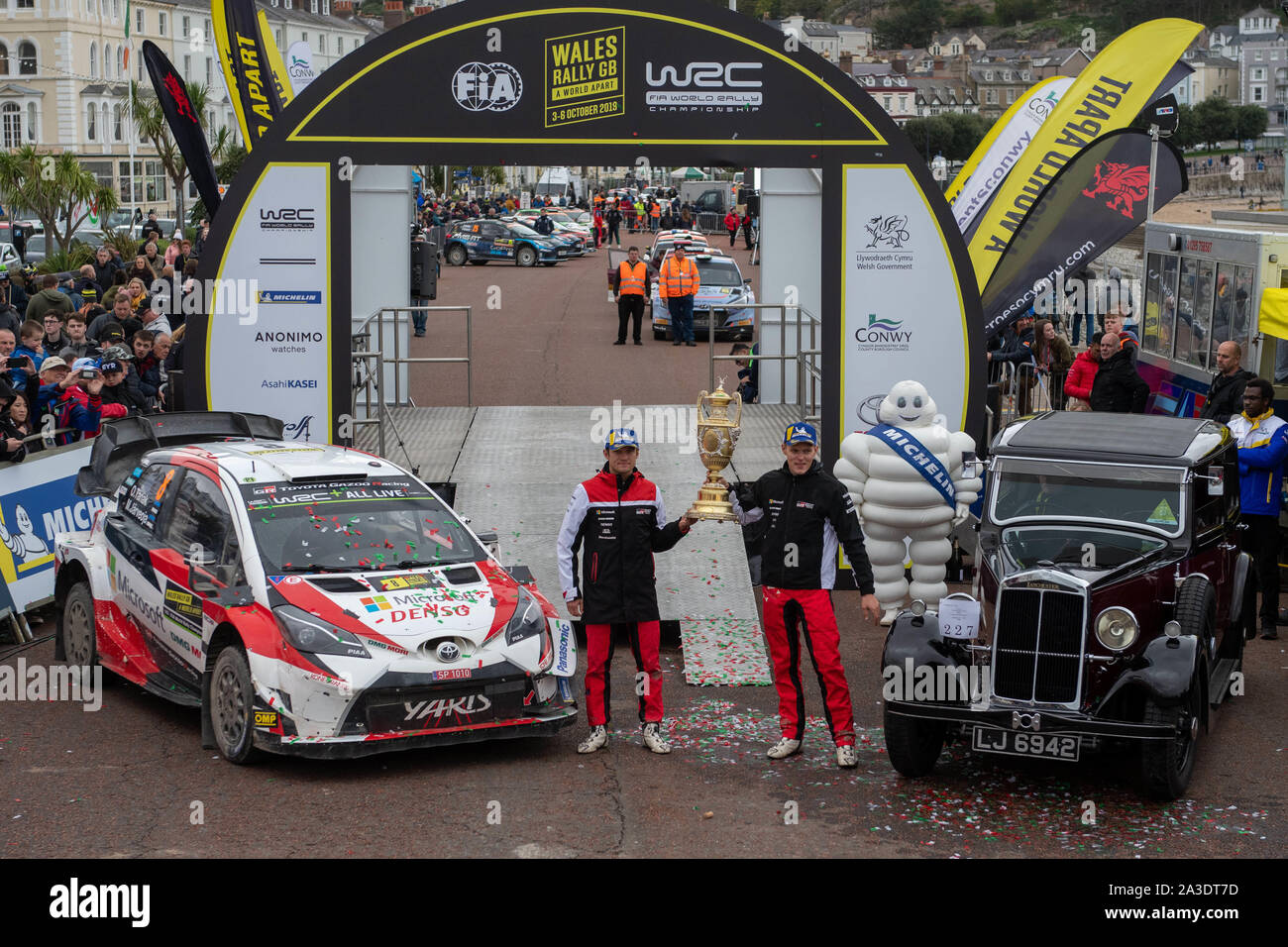 6th October 2019, Wales ; Wales Rally GB 2019 Podium: Ott TANAK & Co ...