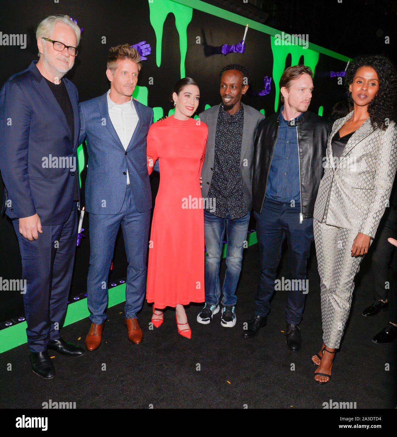 New York, NY - October 4, 2019: Tim Robbins, Paul Sparks, Lizzy Caplan ...