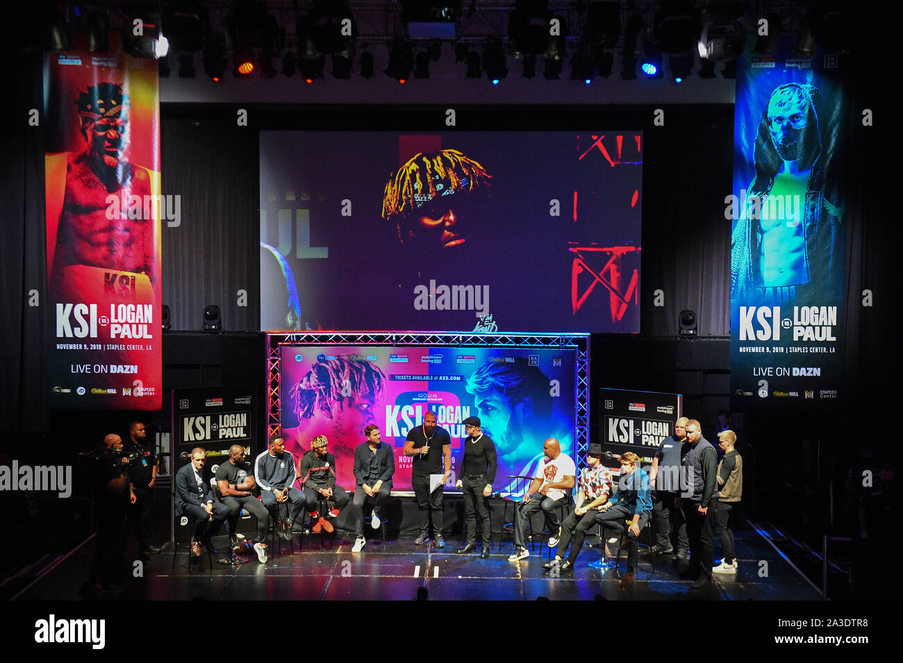 General view of the stage during the press conference at Troxy, London ...