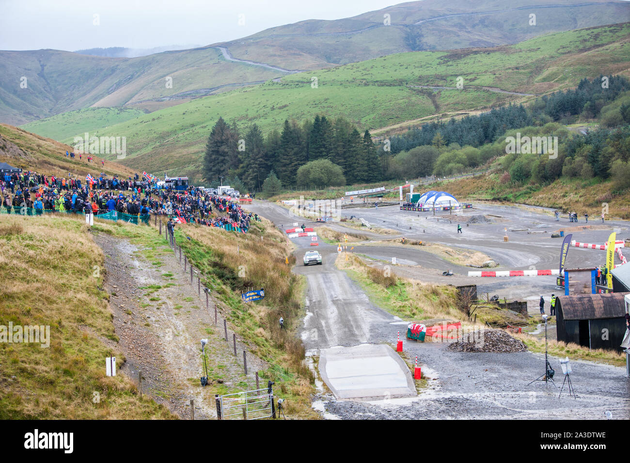 On a wet rainy day in the Welsh hills,first run,Stage SS13 at Sweet ...