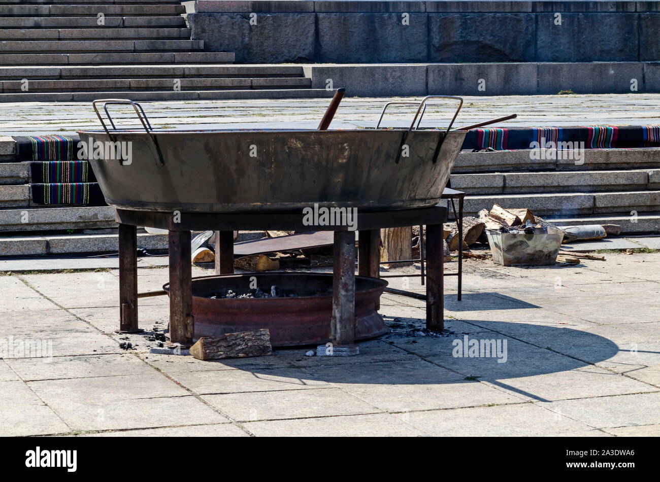 Big tray for home-made classic spicy salsa tomato, chilli, garlic and ...