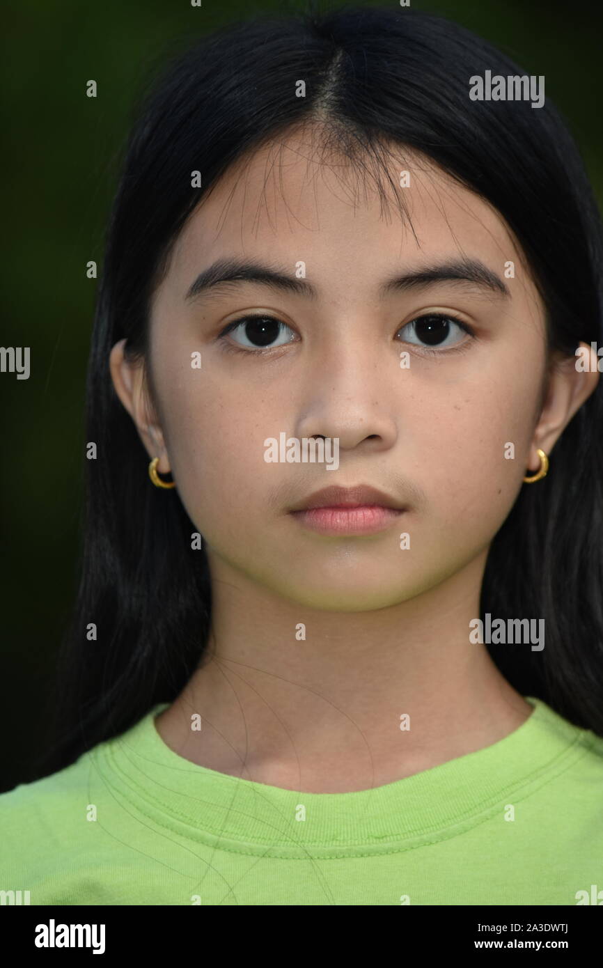 A Serious Cute Filipina Girl Stock Photo - Alamy