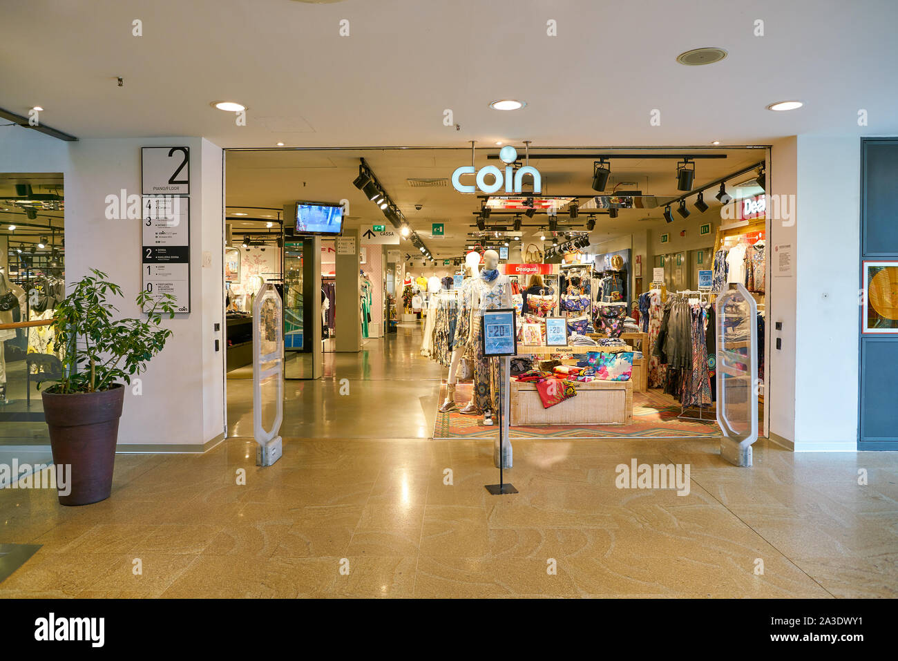 VENICE, ITALY - CIRCA MAY, 2019: interior shot of "Coin" department ...