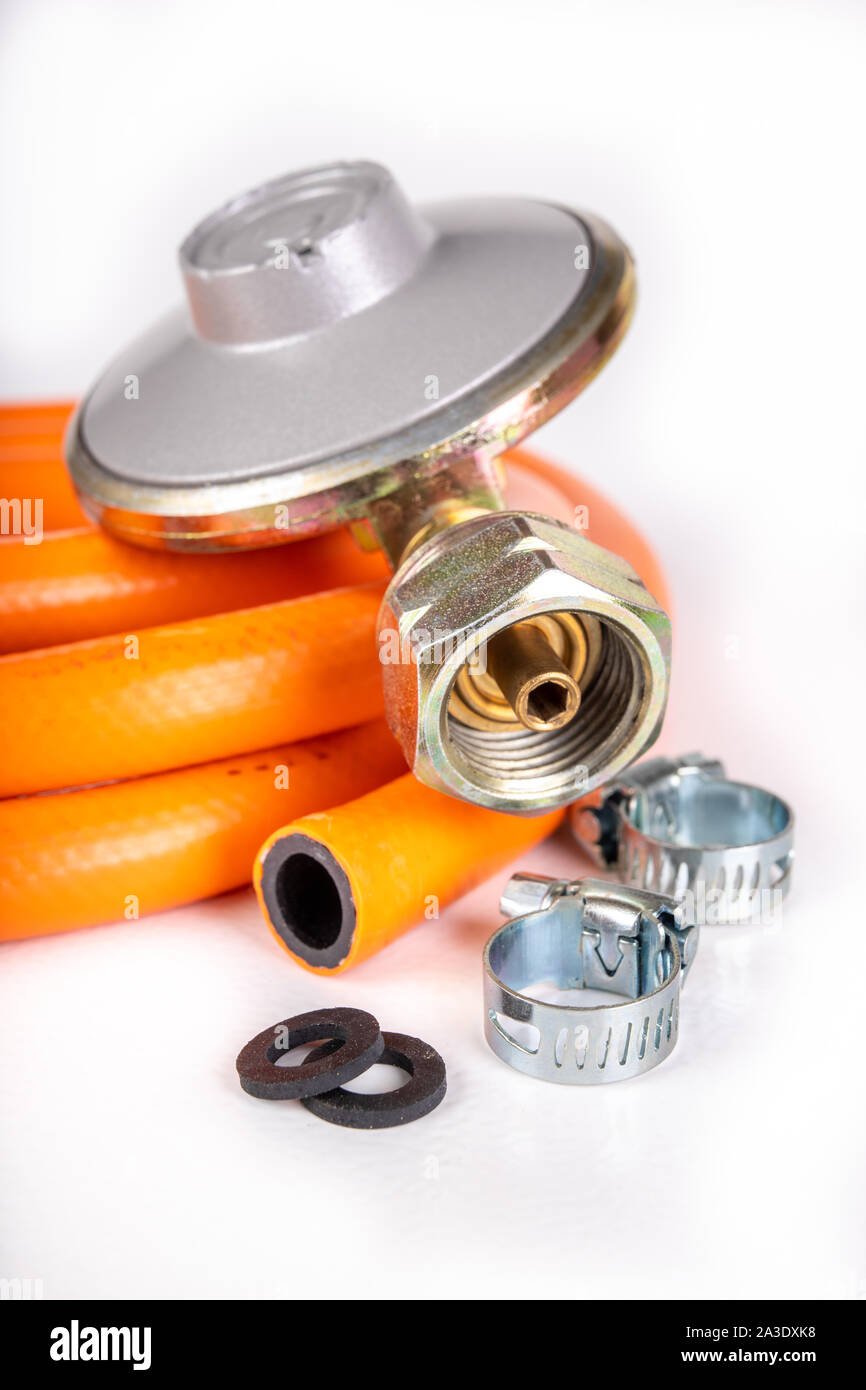 Reducer, hose and clamps for gas installations. Accessories for a home ...