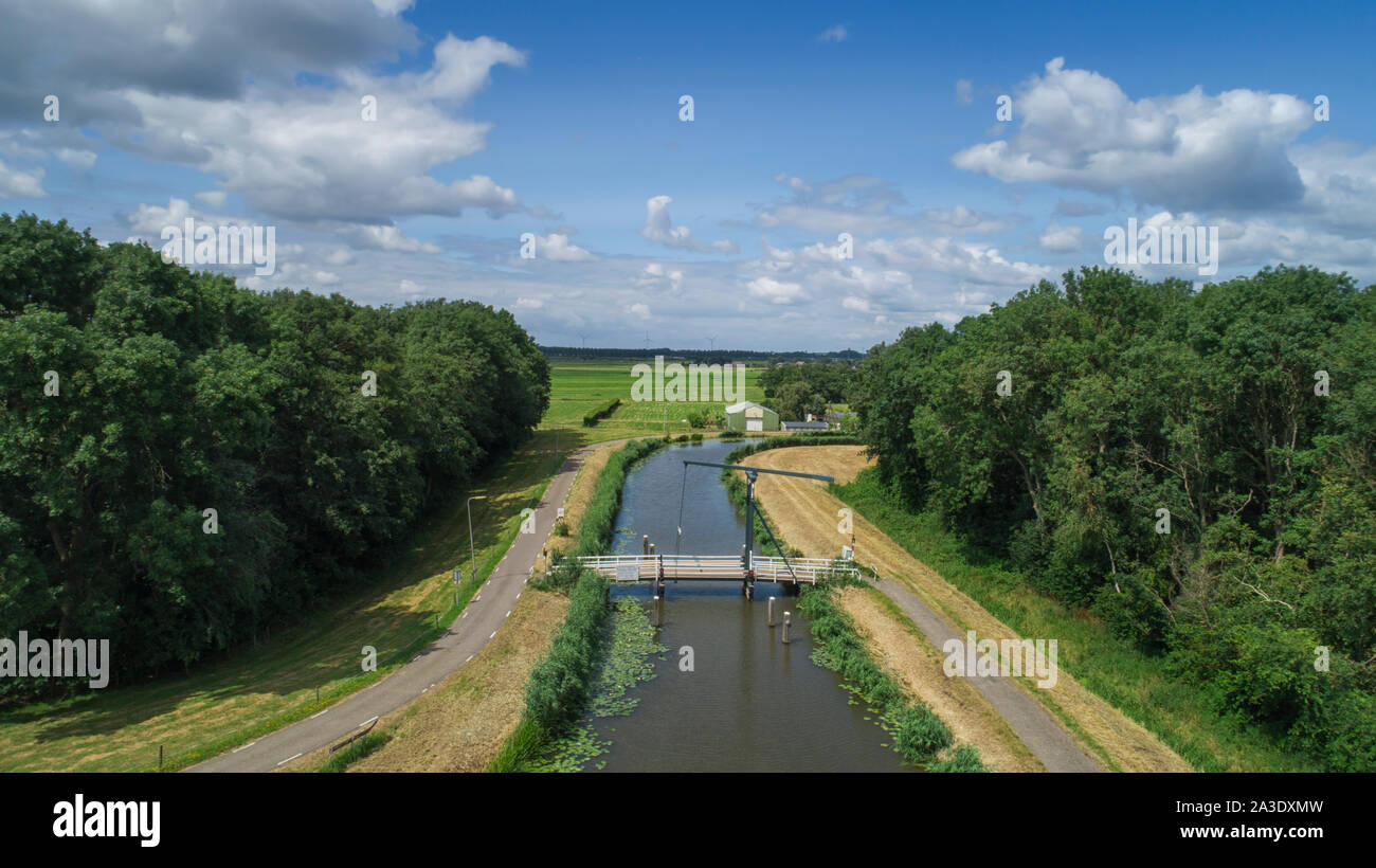 small drawbridge over canal Stock Photo - Alamy