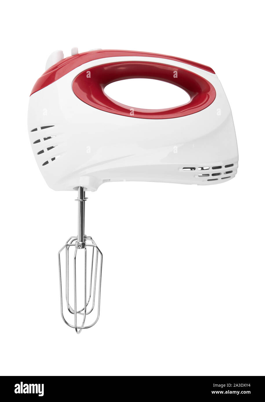 Electrical hand mixer and dishware isolated on a white background Stock ...