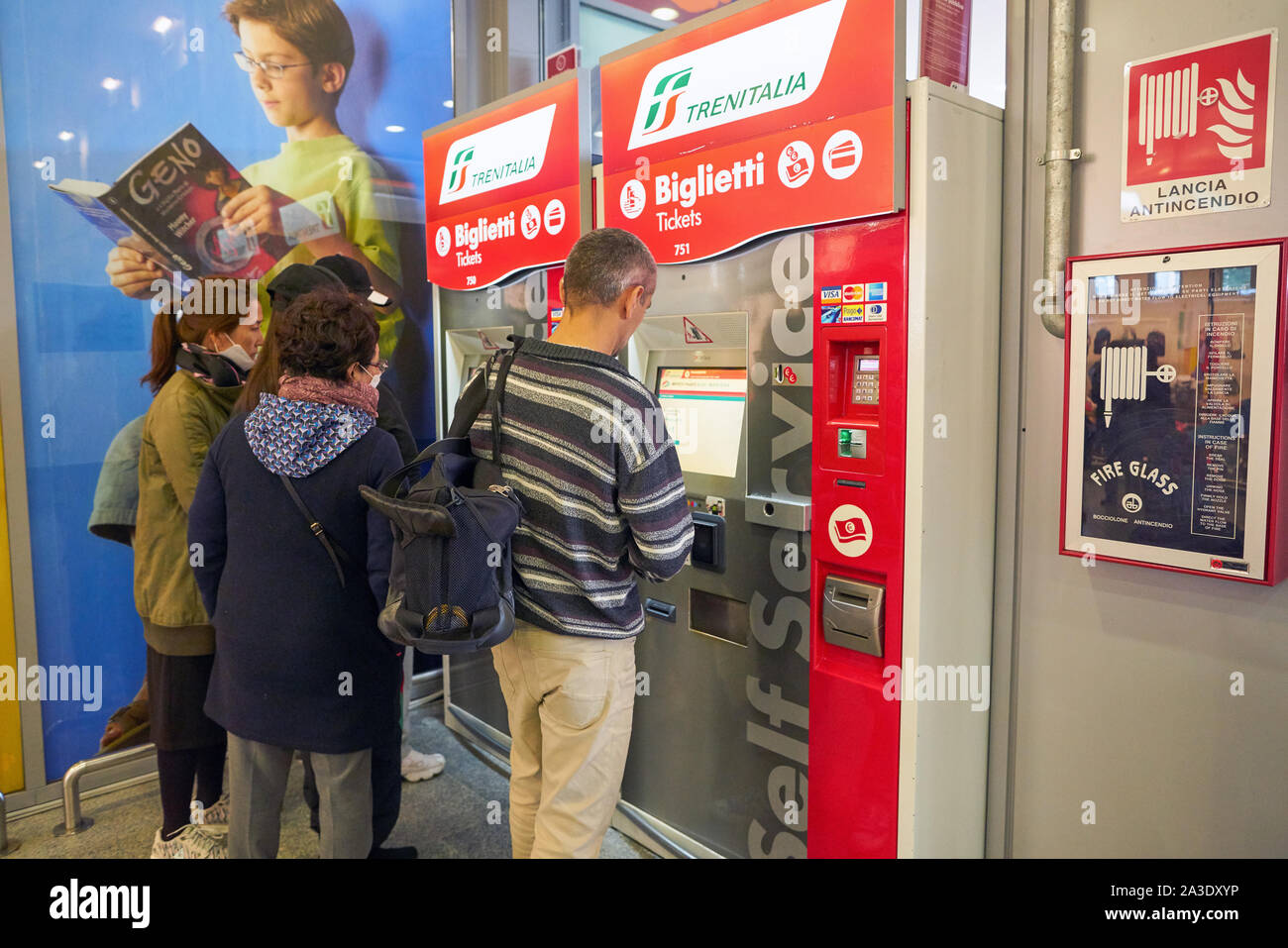 VENICE, ITALY - CIRCA MAY, 2019: self service kiosks at train station ...