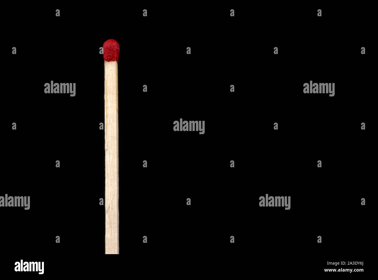 Large upright matchstick isolated against a black background Stock ...