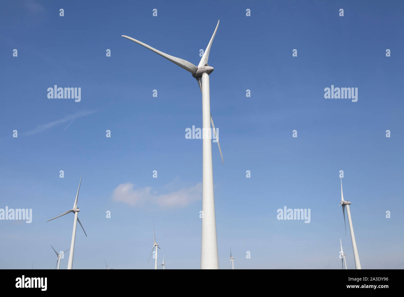 Windmill for electric power production. big windmill generating pure ...