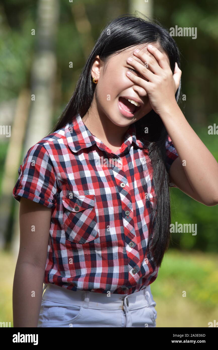 A Forgetful Female Tween Stock Photo - Alamy