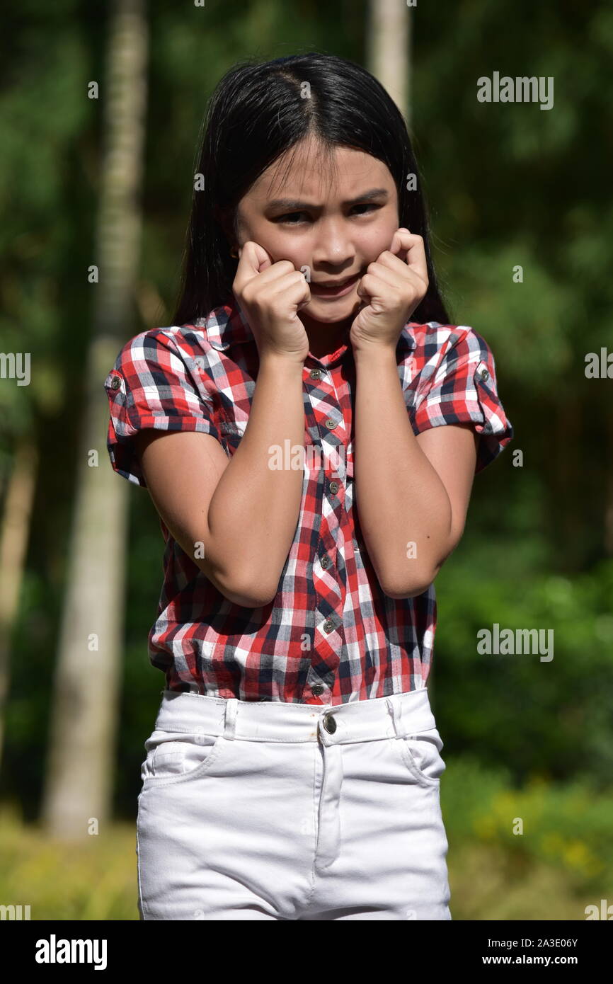 A Girl Child Afraid Stock Photo - Alamy
