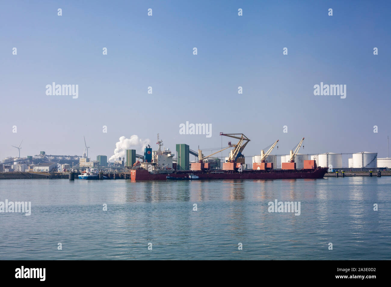 Port of Rotterdam. Botlek. Oil refinery plant from industry zone ...