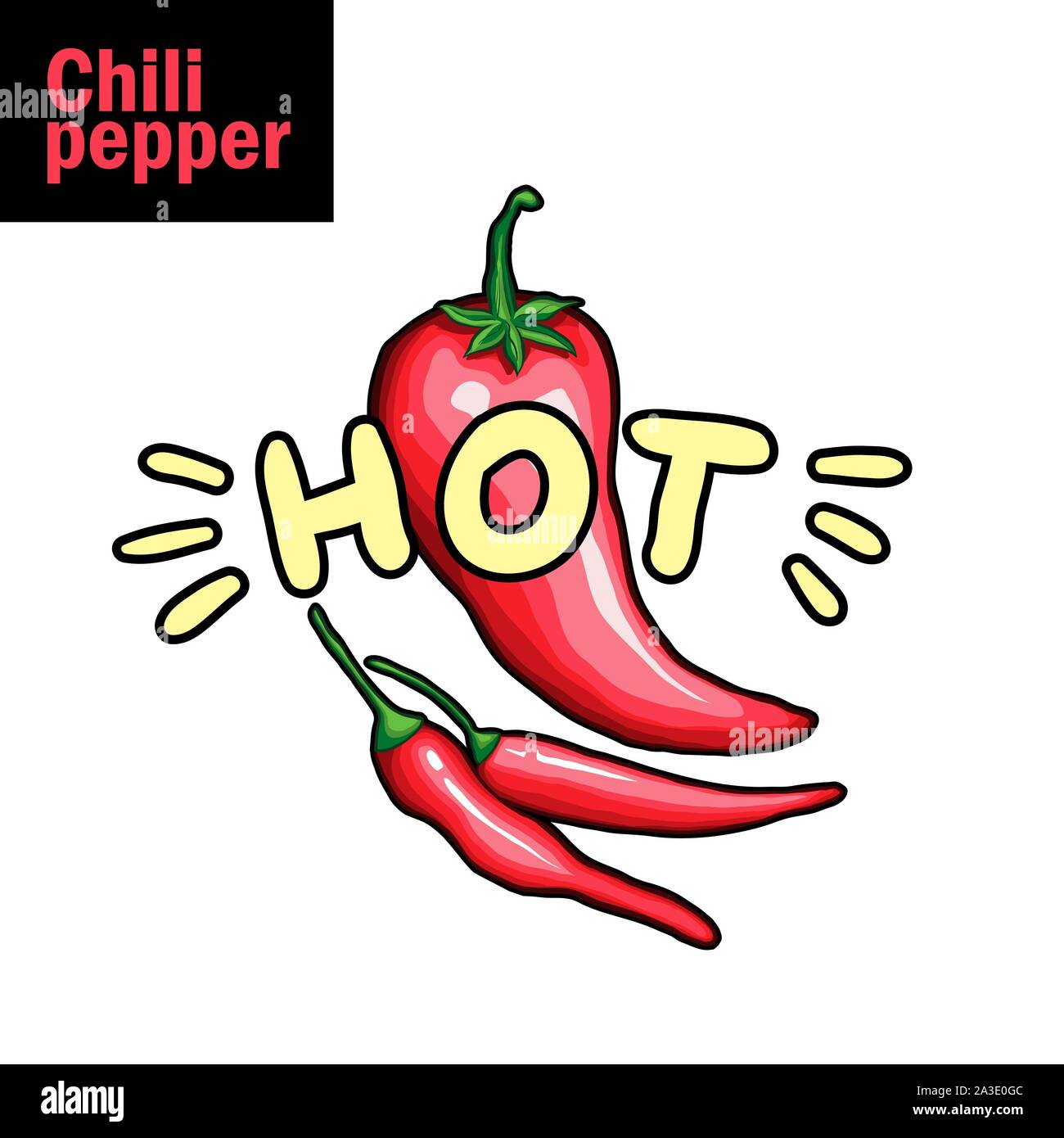 Chili single pepper hand drawn vector illustration with handwritten ...