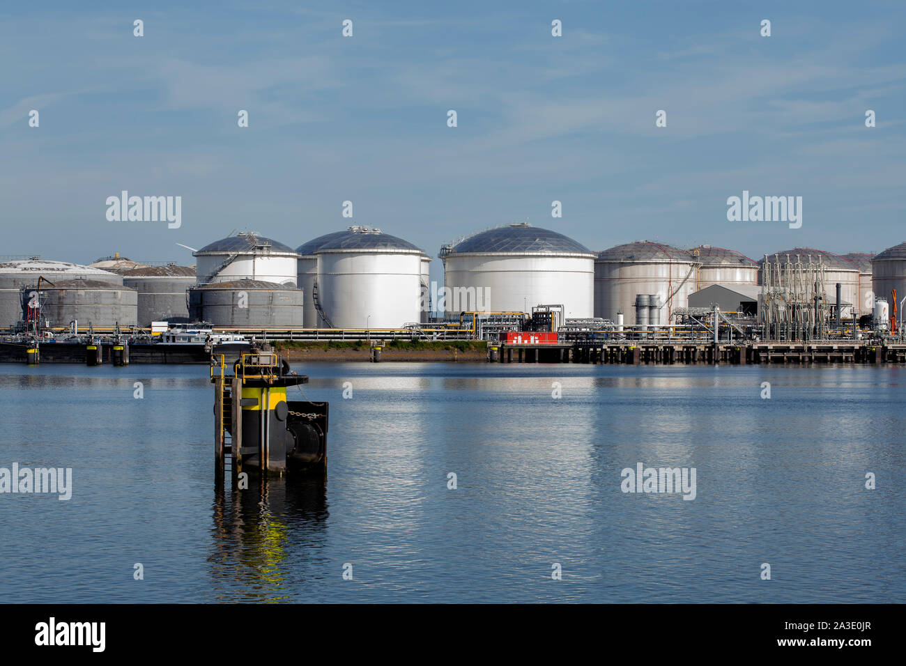 Port of Rotterdam. Botlek. Oil refinery plant from industry zone ...