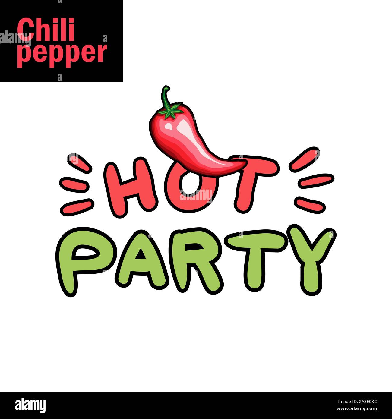 Chili single pepper hand drawn vector illustration with handwritten ...