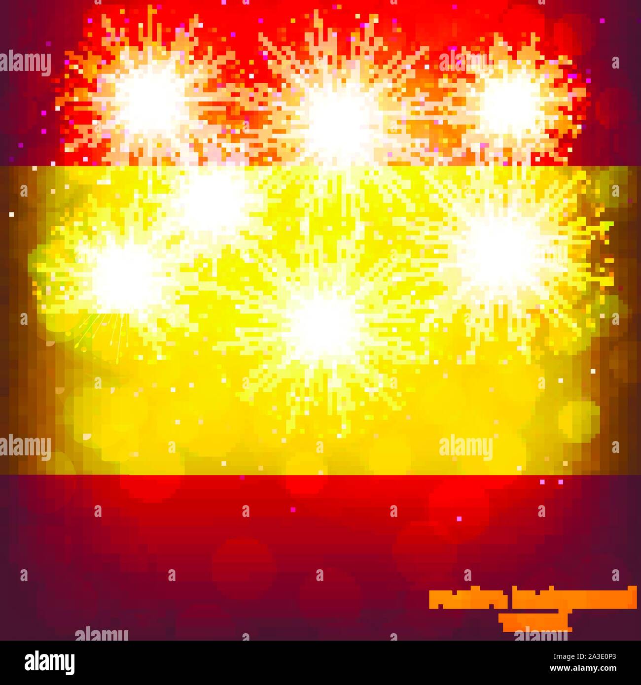 Bright firework with flag of Spain. Happy Spain day flag background ...