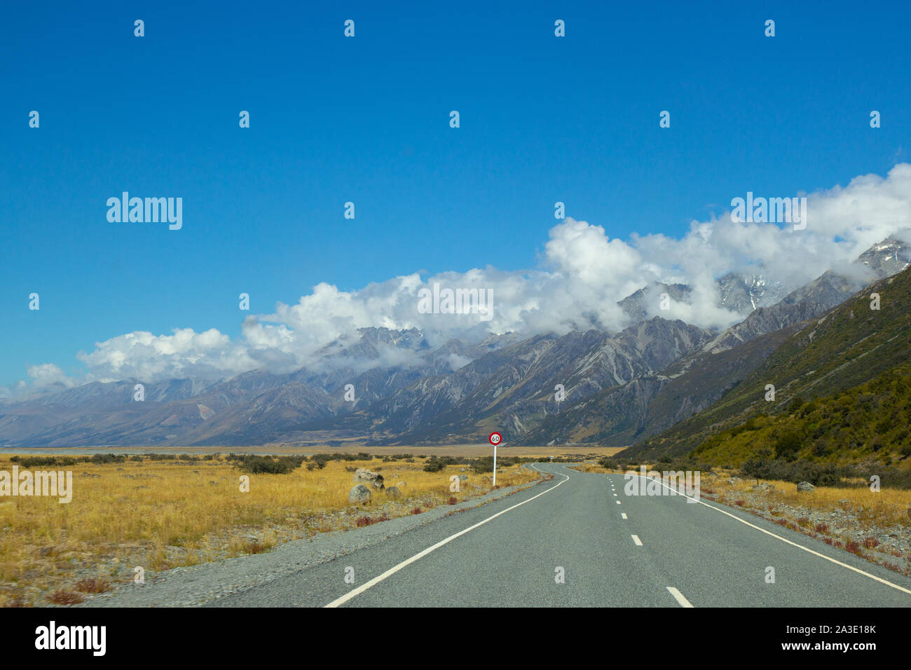Road at Aoraki National park, New Zealand Stock Photo - Alamy