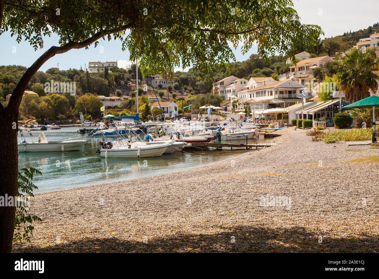 The Greek fishing village holiday resort of Agios Sstefanos on the ...