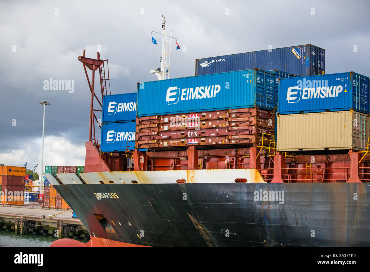A Container ship.Rotterdam Harbour Stock Photo - Alamy